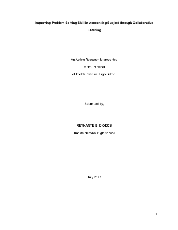 (PDF) Improving Problem Solving Skills in Accounting - AR