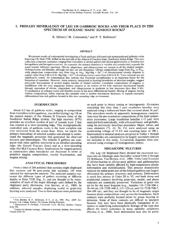 (PDF) 1. Primary Mineralogy of Leg 118 Gabbroic Rocks and Their Place ...