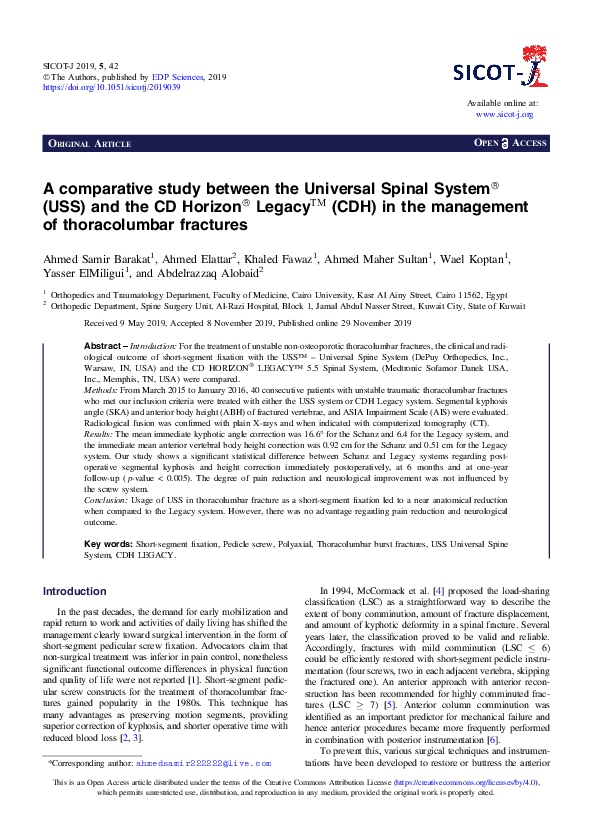 (PDF) A comparative study between the Universal Spinal System® (USS ...