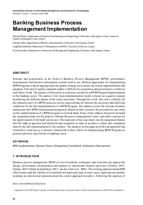 (PDF) Banking Business Process Management Implementation