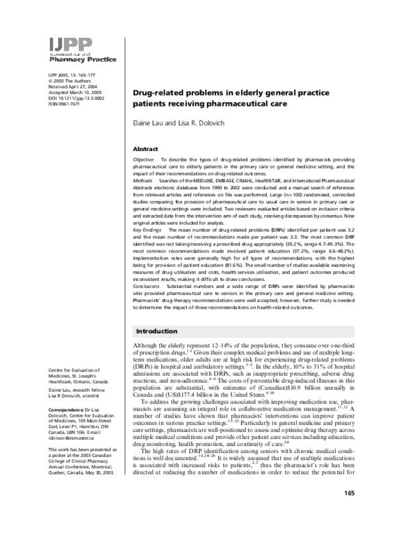 (PDF) Drug-related problems in elderly general practice patients ...
