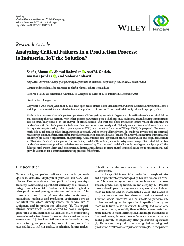 (PDF) Analyzing Critical Failures in a Production Process: Is ...
