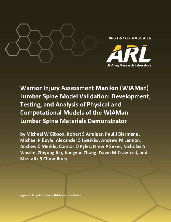 (PDF) Warrior Injury Assessment Manikin (WIAMan) Lumbar Spine Model ...