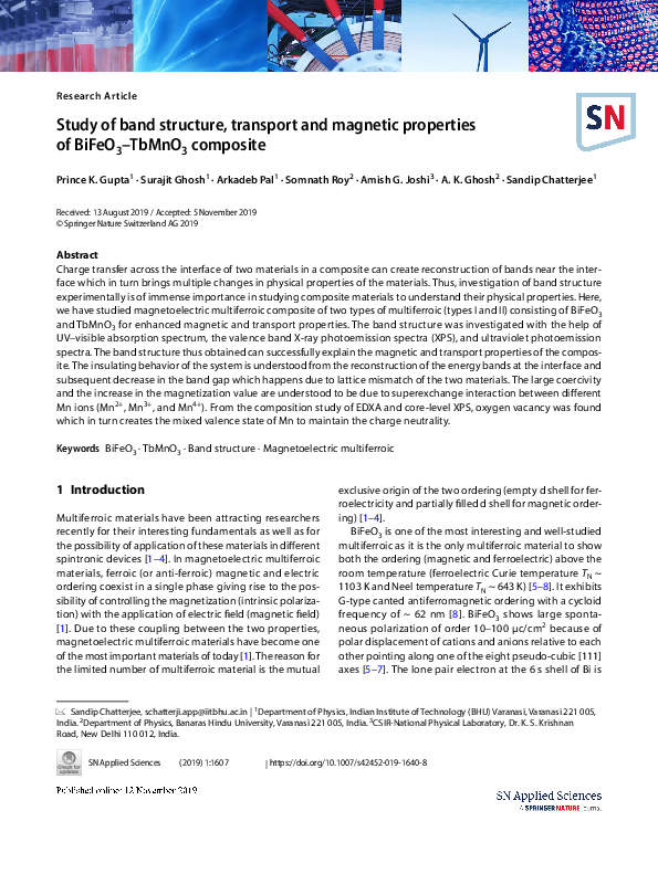 (PDF) Study of band structure, transport and magnetic properties of ...