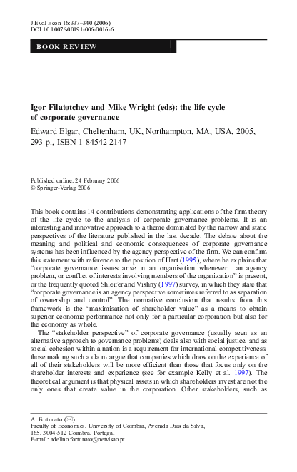 (PDF) Igor Filatotchev and Mike Wright (eds): the life cycle of ...
