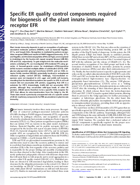 (PDF) Receptor quality control in the endoplasmic reticulum for plant ...