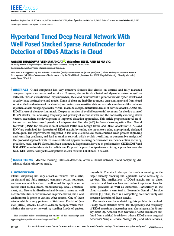 Pdf Hyperband Tuned Deep Neural Network With Well Posed Stacked Sparse Autoencoder For