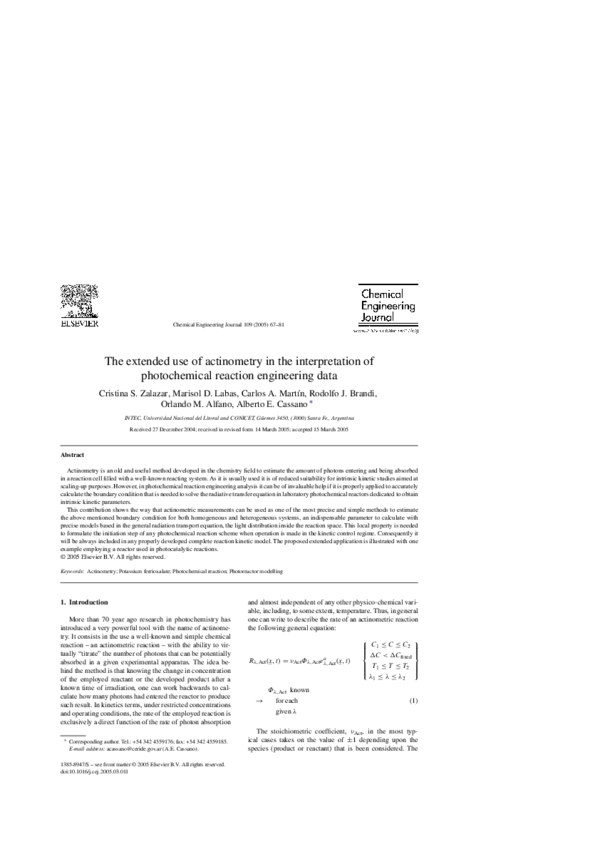 (PDF) The extended use of actinometry in the interpretation of ...