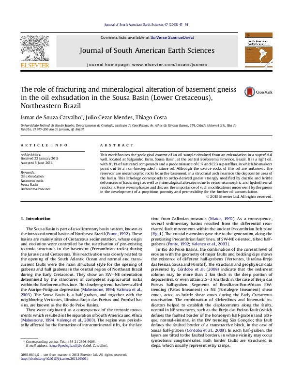 (PDF) The role of fracturing and mineralogical alteration of basement ...