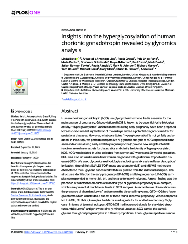(PDF) Insights into the hyperglycosylation of human chorionic ...