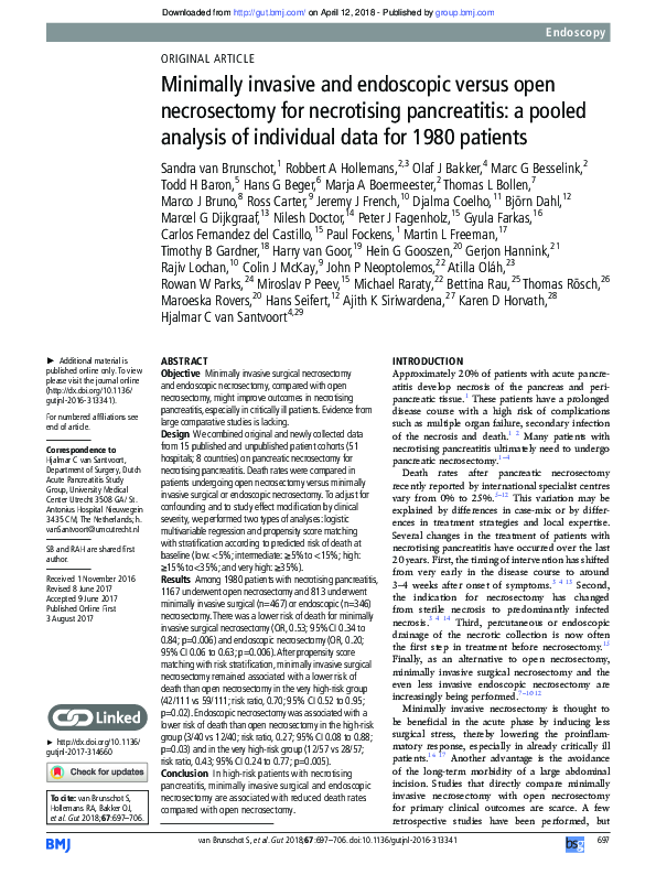 (PDF) Minimally invasive and endoscopic versus open necrosectomy for ...