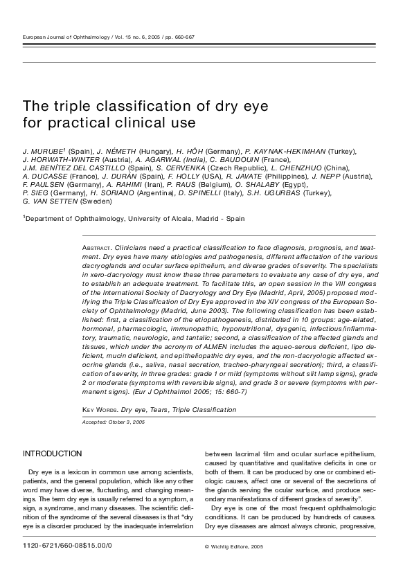 (PDF) The triple classification of dry eye for practical clinical use