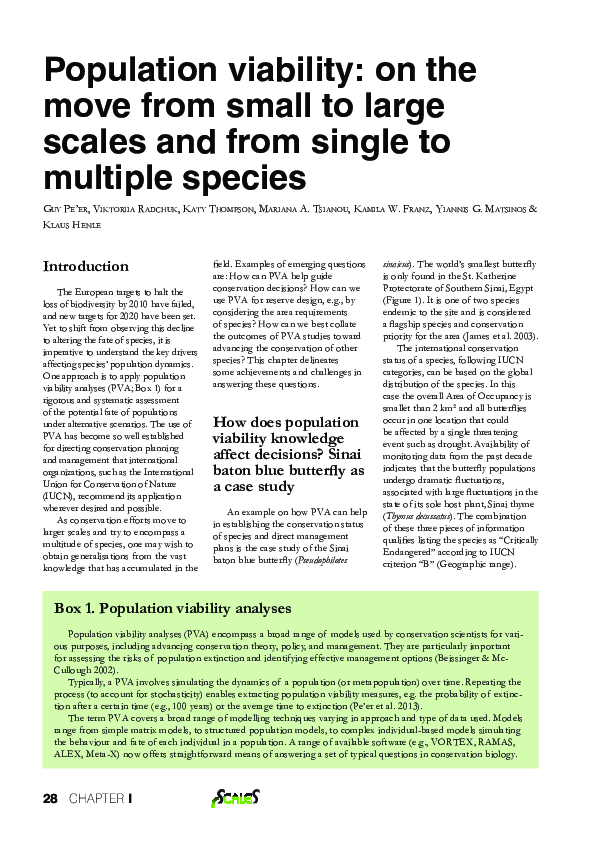 (PDF) Population viability: on the move from small to large scales and ...