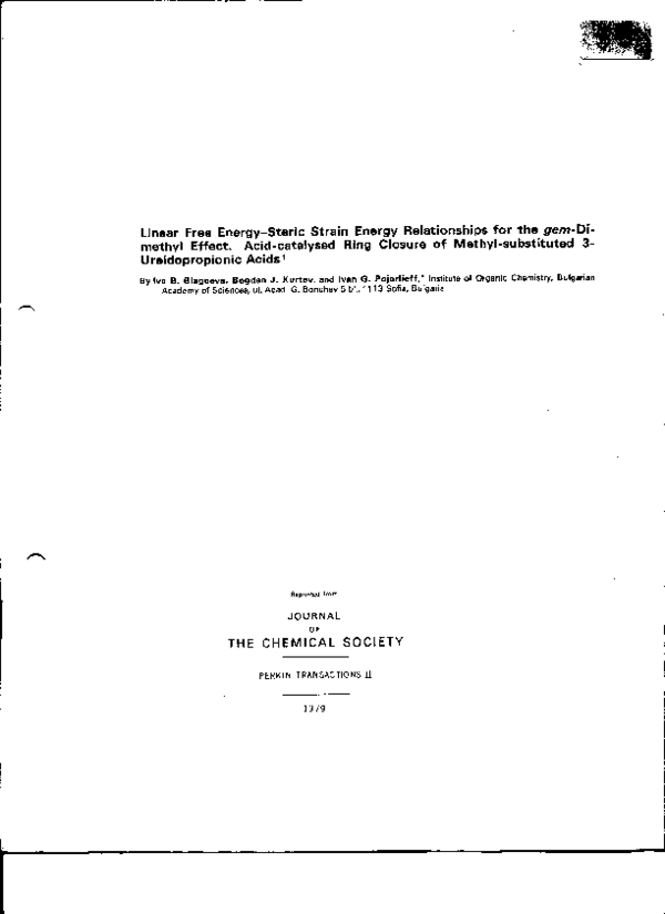(PDF) Linear free energy?steric strain energy relationships for the gem ...