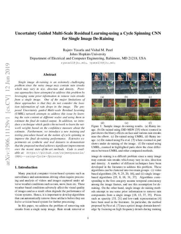 (PDF) Uncertainty Guided Multi-Scale Residual Learning-Using a Cycle Spinning CNN for Single ...