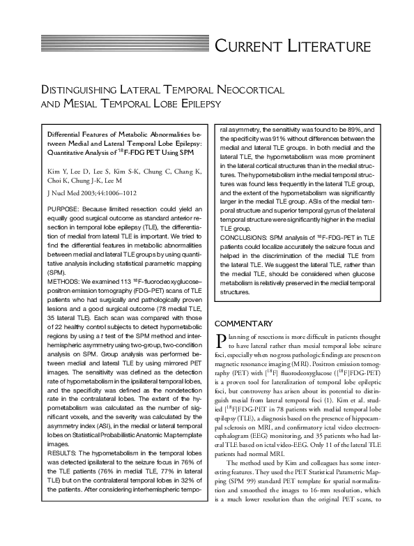 (PDF) Distinguishing Lateral Temporal Neocortical and Mesial Temporal Lobe Epilepsy