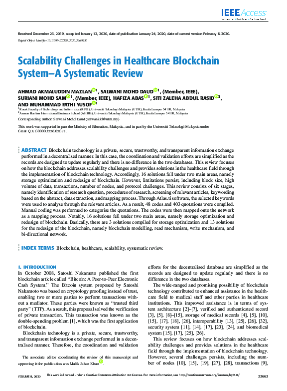 Pdf Scalability Challenges In Healthcare Blockchain System—a