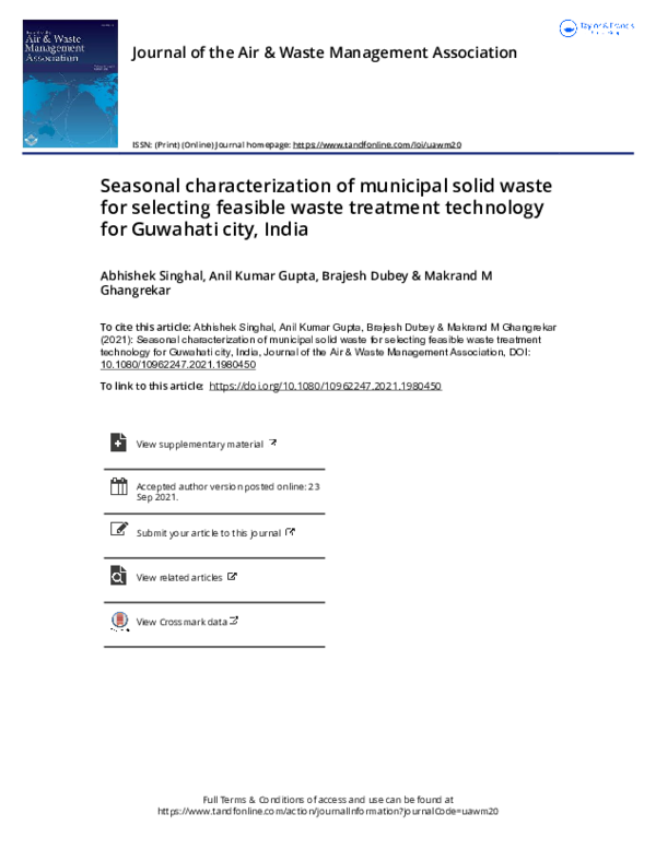 (PDF) Seasonal characterization of municipal solid waste for selecting ...
