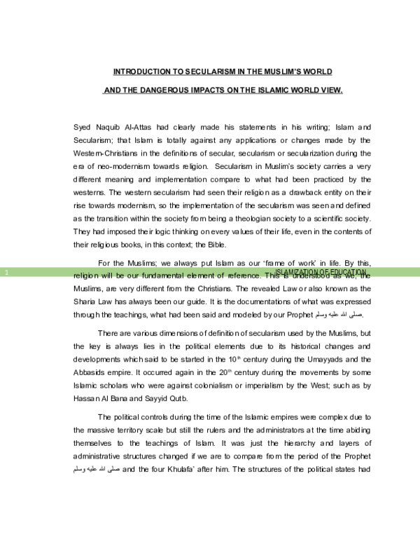 (DOC) Introduction to secularism