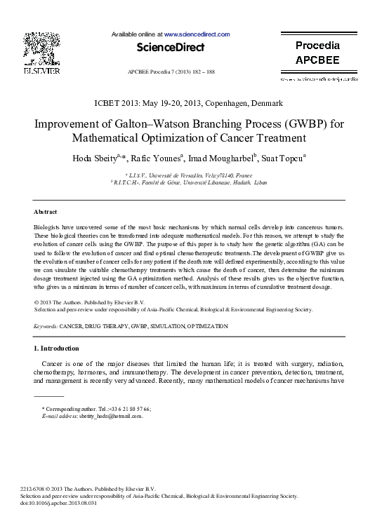 (PDF) Improvement of Galton–Watson Branching Process (GWBP) for ...