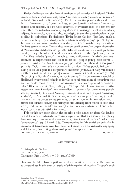 (PDF) A Philosophy of Gardens - by David E. Cooper | Isis Brook ...