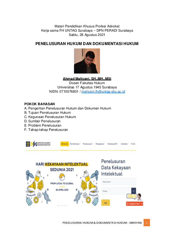 (PDF) PENELUSURAN HUKUM DAN DOKUMENTASI HUKUM