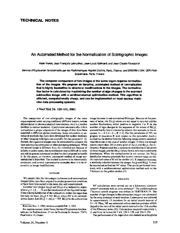 (PDF) An automated method for the normalization of scintigraphic images
