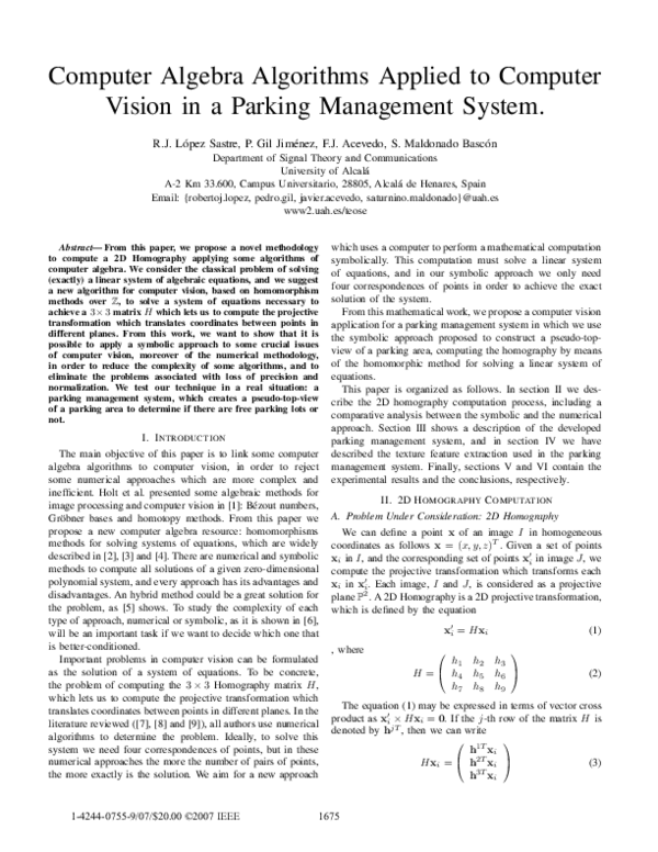 (PDF) Computer algebra algorithms applied to computer vision in a ...