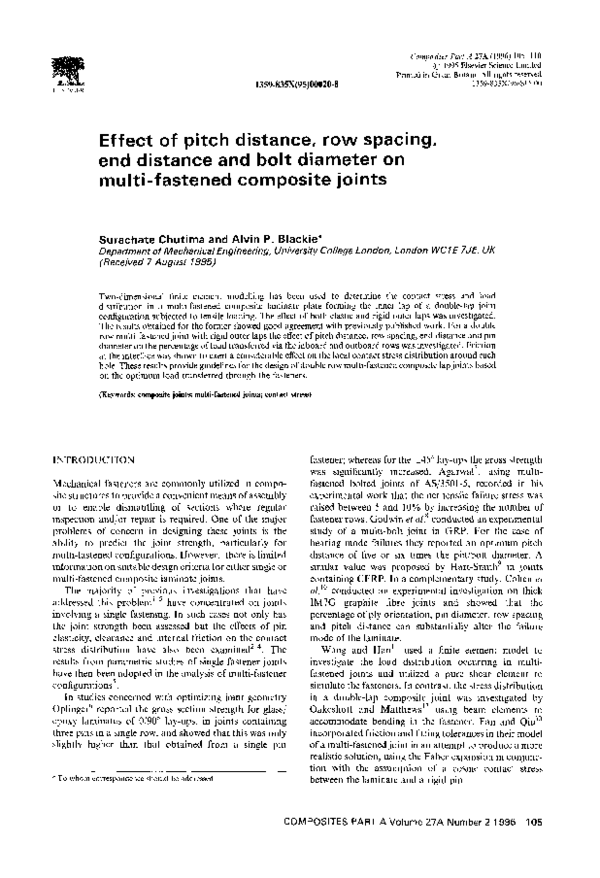 (PDF) Effect of pitch distance, row spacing, end distance and bolt ...