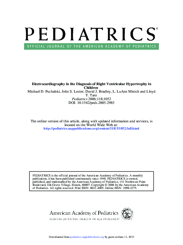 (PDF) Electrocardiography in the Diagnosis of Right Ventricular ...