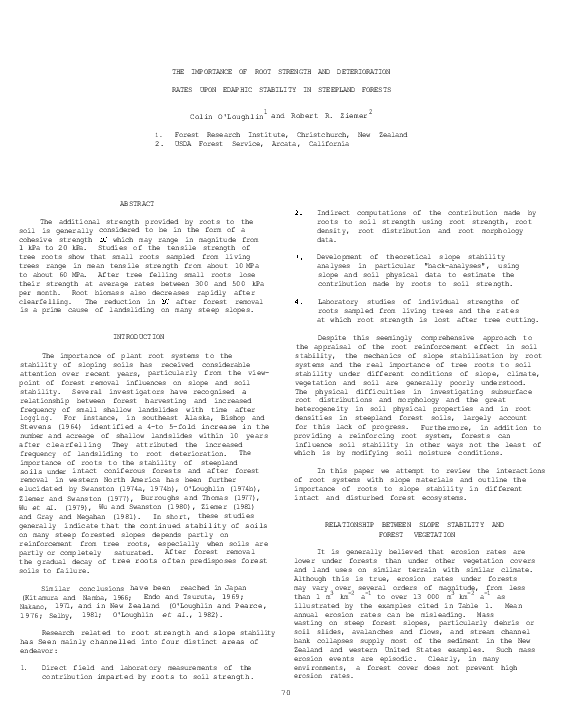 (PDF) The importance of root strength and deterioration rates upon ...