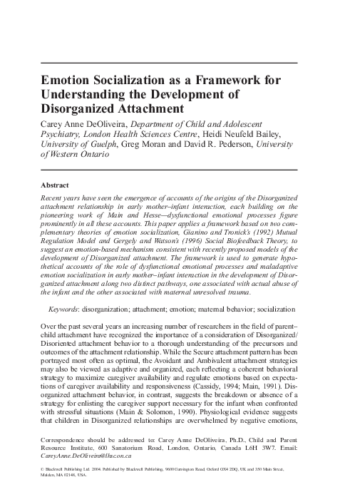 (PDF) Emotion Socialization as a Framework for Understanding the ...