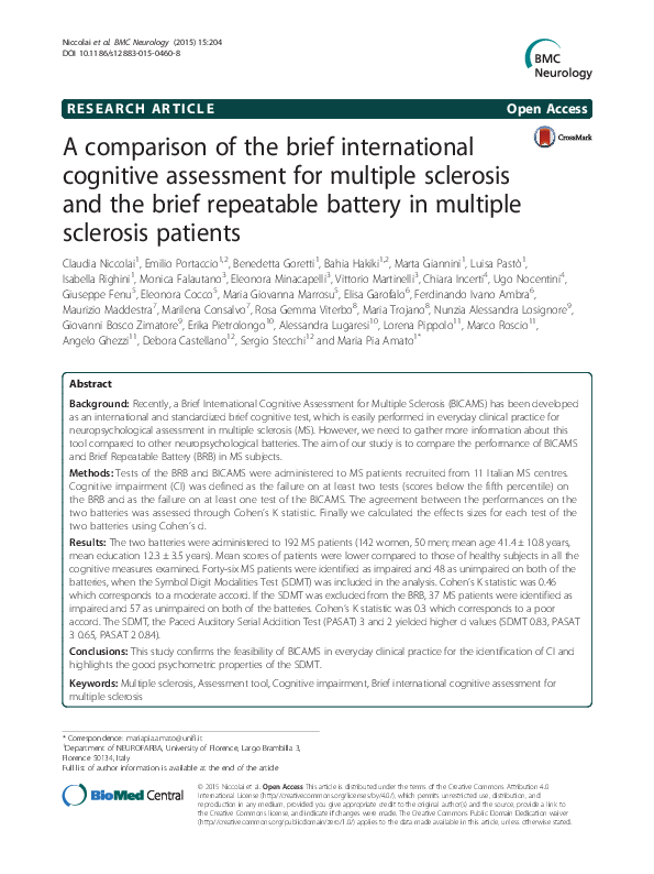 (PDF) A comparison of the brief international cognitive assessment for ...