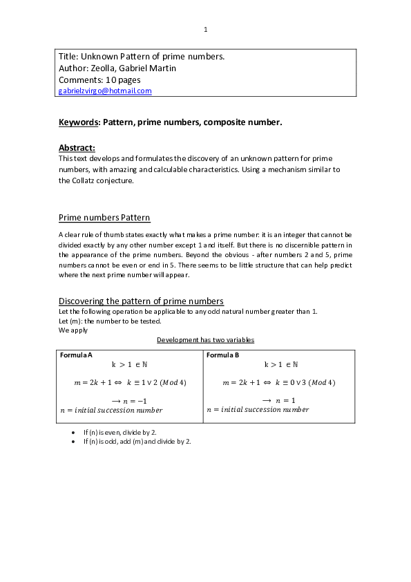 (PDF) Incredible unknown Pattern of prime numbers.