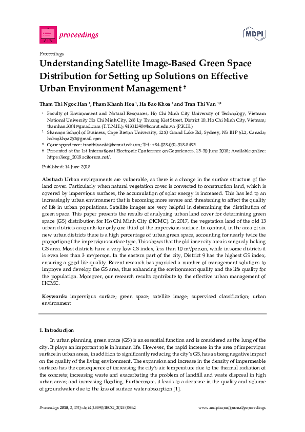 (PDF) Understanding Satellite Image-Based Green Space Distribution for ...