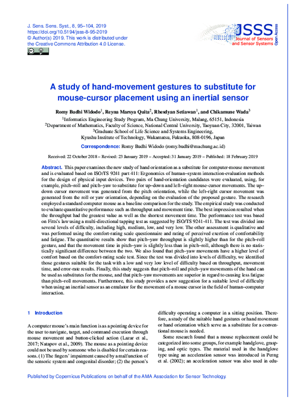 (PDF) A study of hand-movement gestures to substitute for mouse-cursor placement using an ...