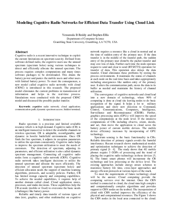 (PDF) Modeling Cognitive Radio Networks for Efficient Data Transfer Using Cloud Link ...