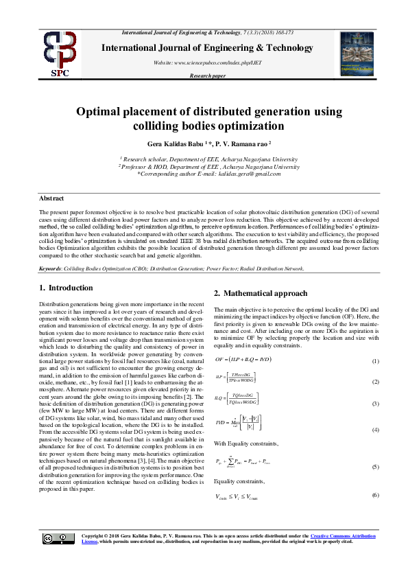 (PDF) Optimal Placement of Distributed Generation Units in a ...