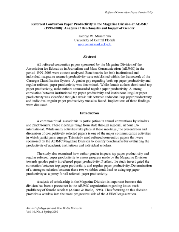 (PDF) Refereed Convention Paper Productivity in the Magazine Division ...