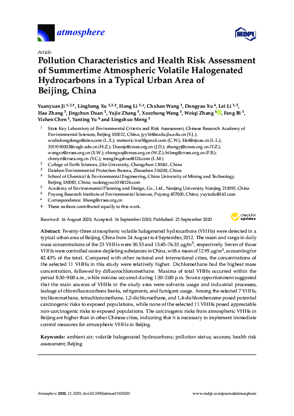 (PDF) Pollution characteristics and health risk assessment of ...