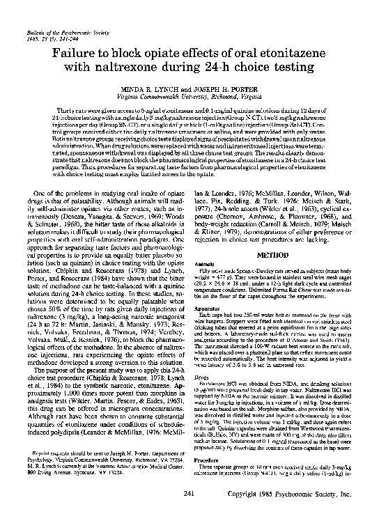 (PDF) Failure to block opiate effects of oral etonitazene with ...