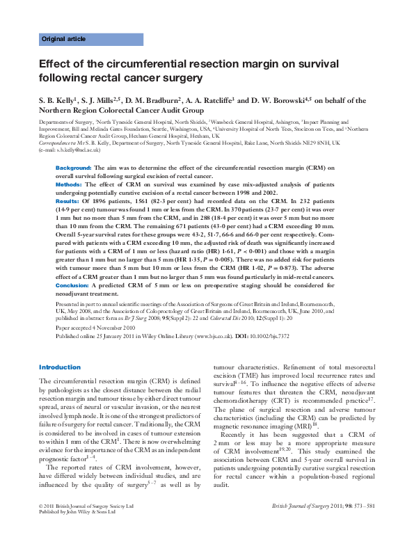 (PDF) Effect of the circumferential resection margin on survival ...