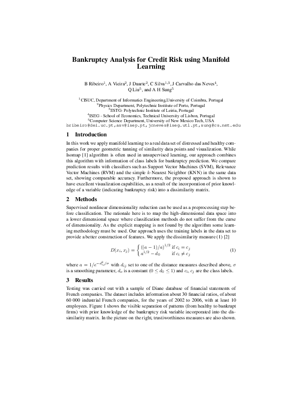 (PDF) Supervised Isomap with dissimilarity measures in embedding learning