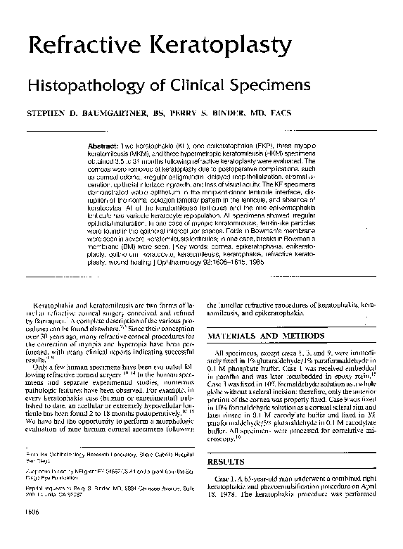 (PDF) Refractive Keratoplasty | Perry Binder - Academia.edu