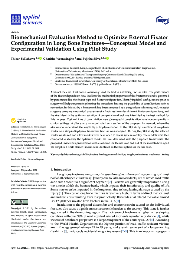 (PDF) Biomechanical Evaluation Method to Optimize External Fixator ...