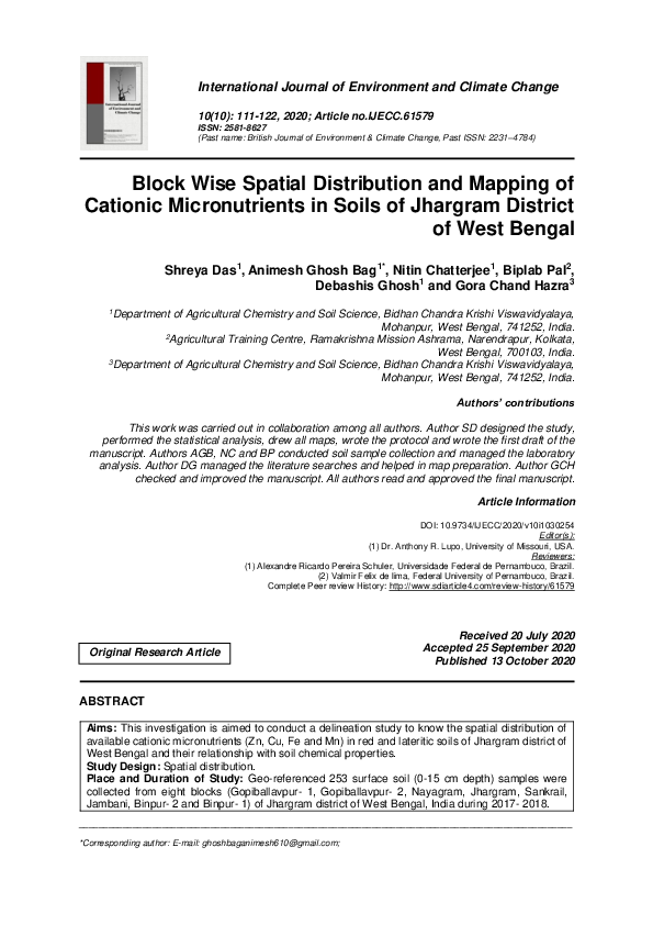 (PDF) Block Wise Spatial Distribution and Mapping of Cationic ...