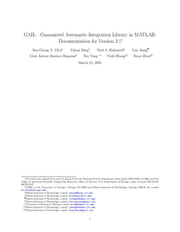 (PDF) GAIL: Guaranteed Automatic Integration Library (Version 1.0 ...
