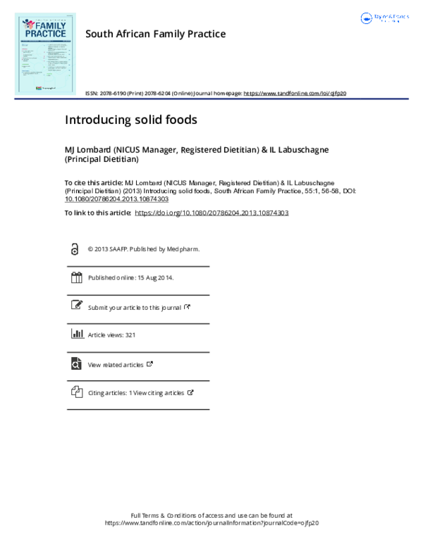 (PDF) Introducing solid foods