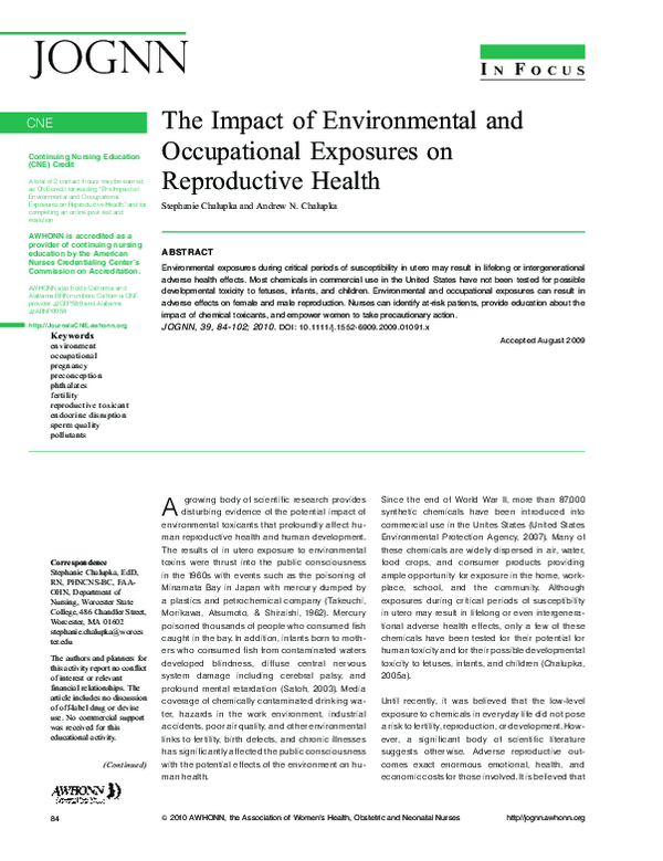 (PDF) The Impact of Environmental and Occupational Exposures on ...