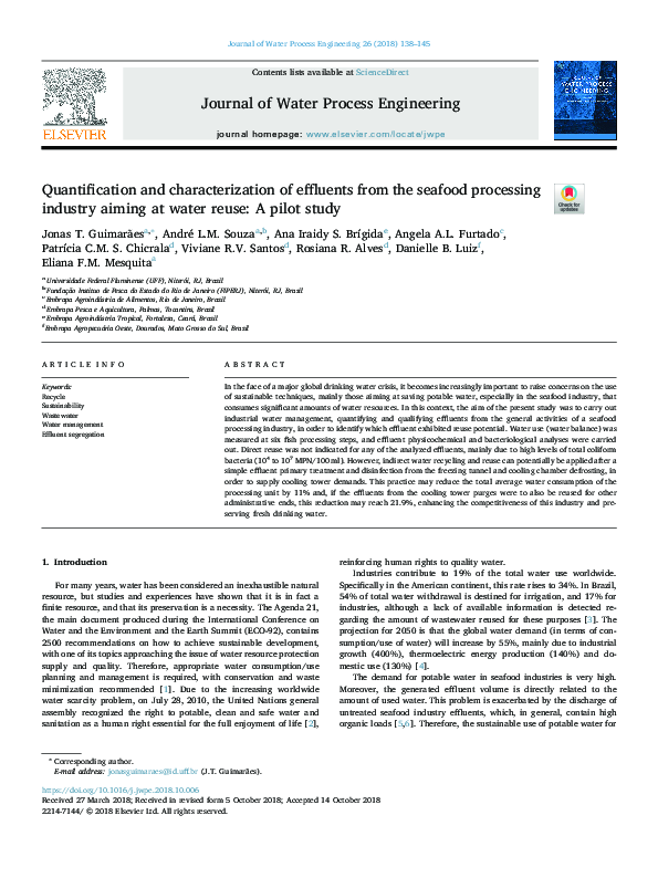 (PDF) Quantification and characterization of effluents from the seafood ...